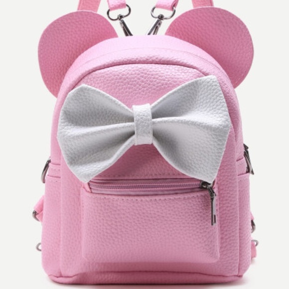 Bags | Minnie Mouse Disney Mickey Ear Backpack Pink Nwt | Poshmark